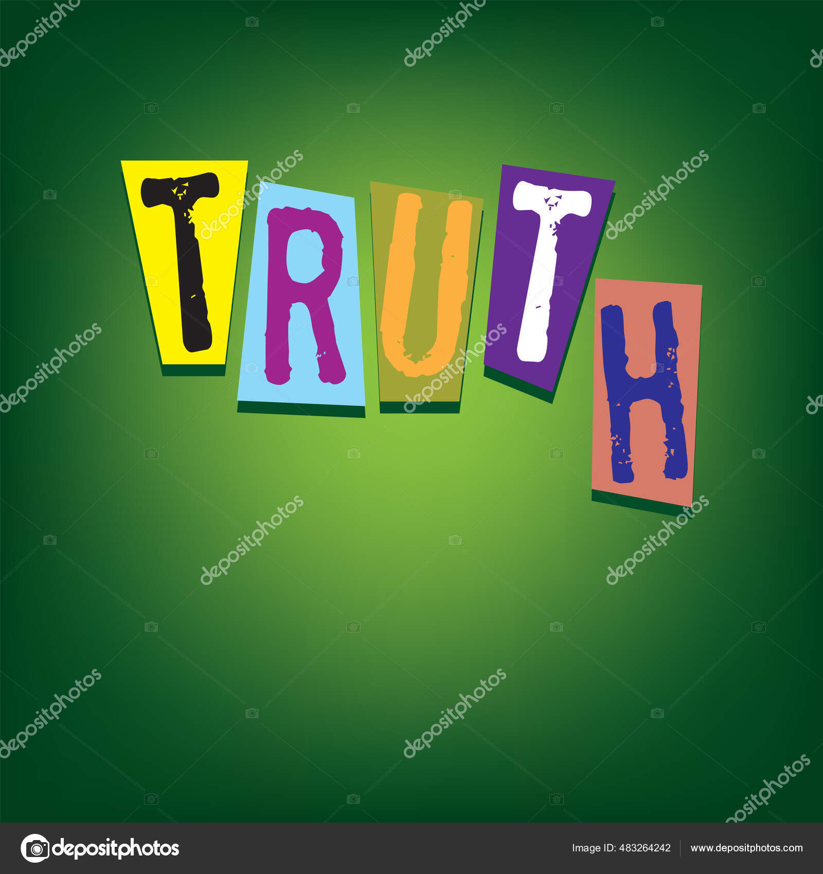 Multicolored Pieces Paper Letters Making Word Truth Stock Vector Image ...
