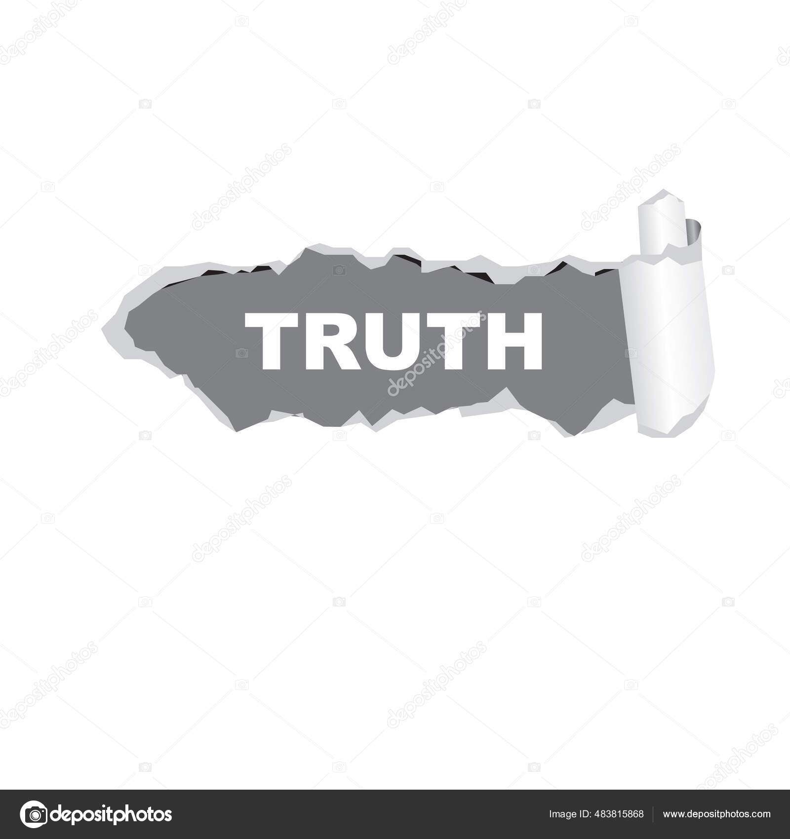 White Torn Paper Torn Place Inscription Truth Stock Vector by ...