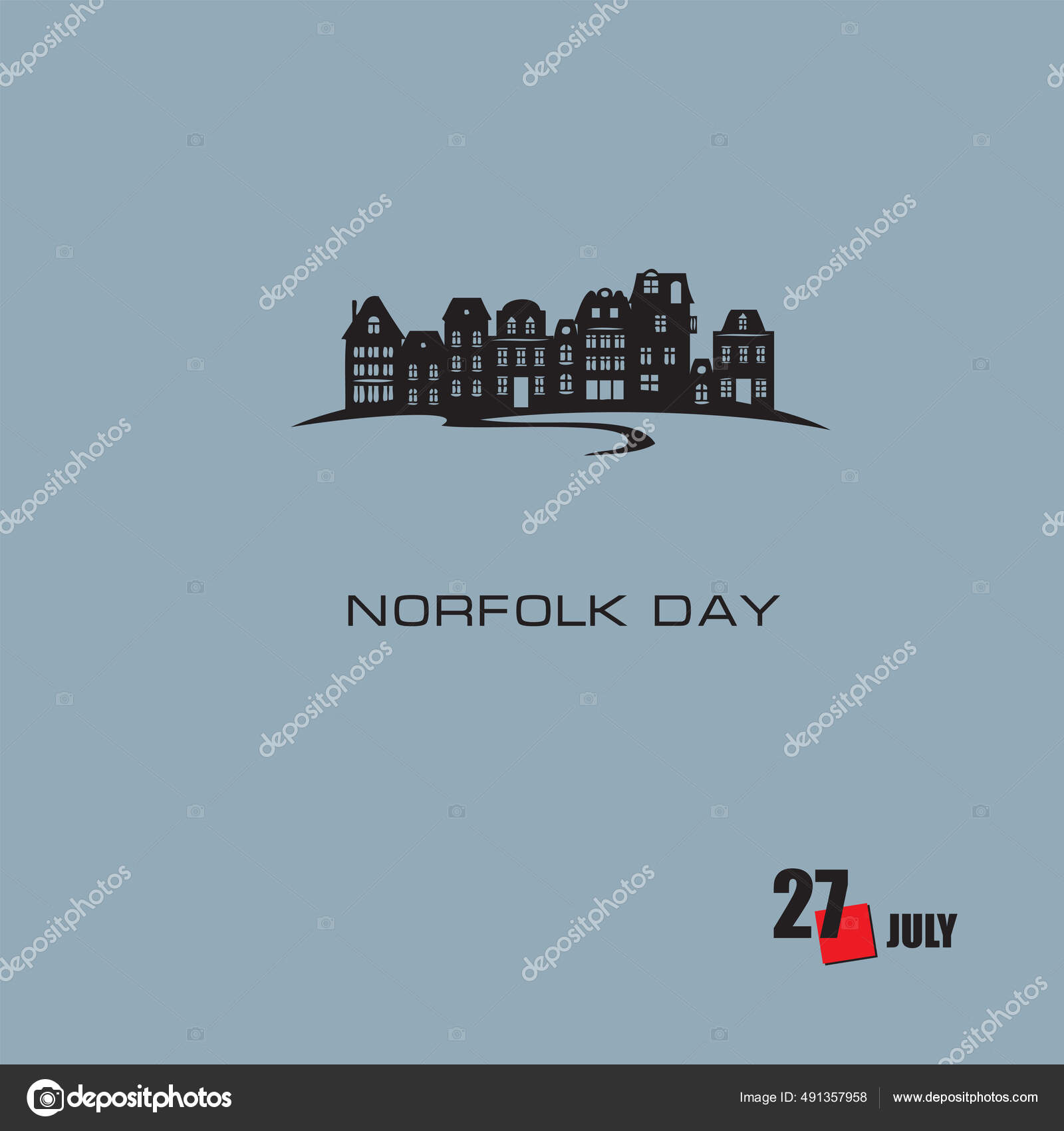 Calendar Event Celebrated July Norfolk Day Stock Vector Image by ...