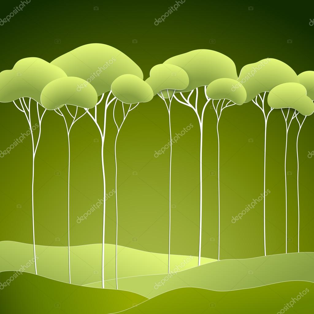 Vector illustration with stylized spring tree Stock Vector by ©Valenty ...