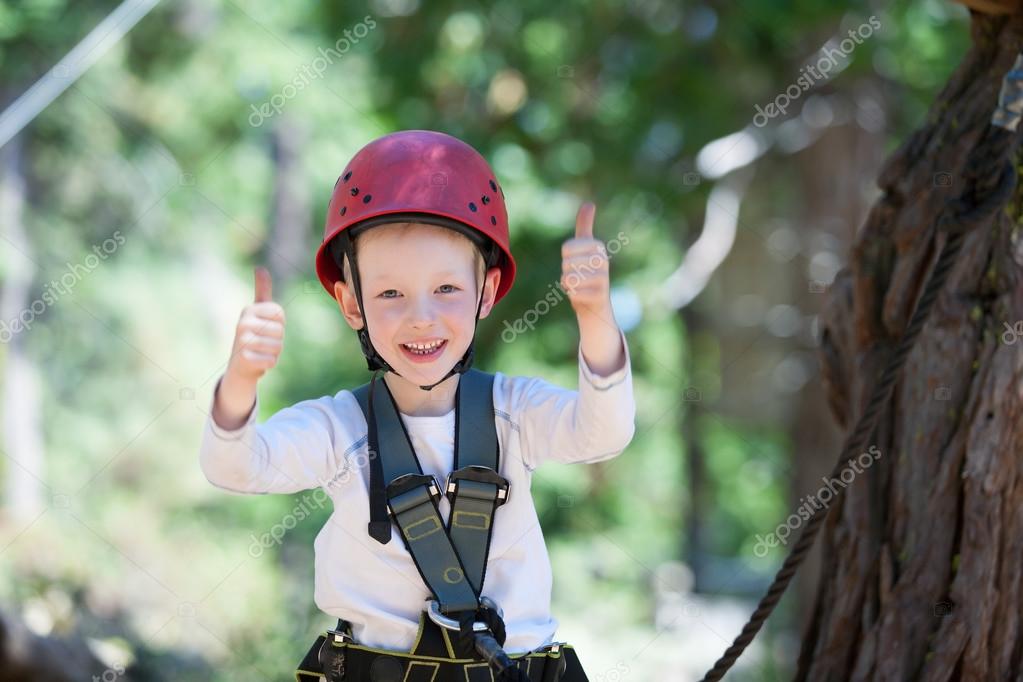 Boy at adventure park — Stock Photo © noblige #52574145