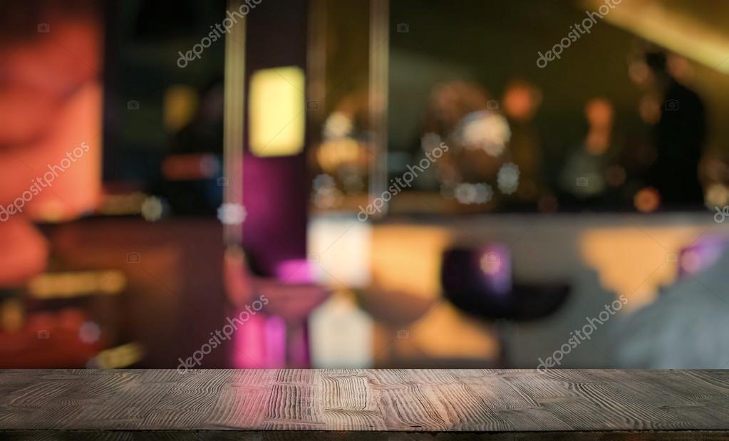 Empty wooden bar table — Stock Photo © avlntn #98859324