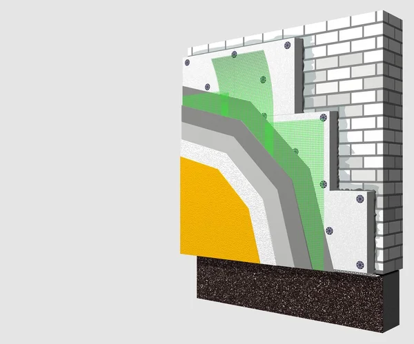 Polystyrene wall insulation 3d scheme Stock Photo by ©day908 100359650