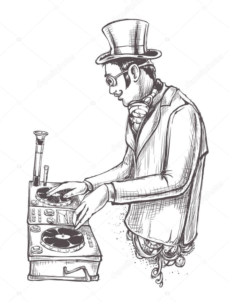 Steampunk DJ Arte Vector de stock por ©Vecster 112260078
