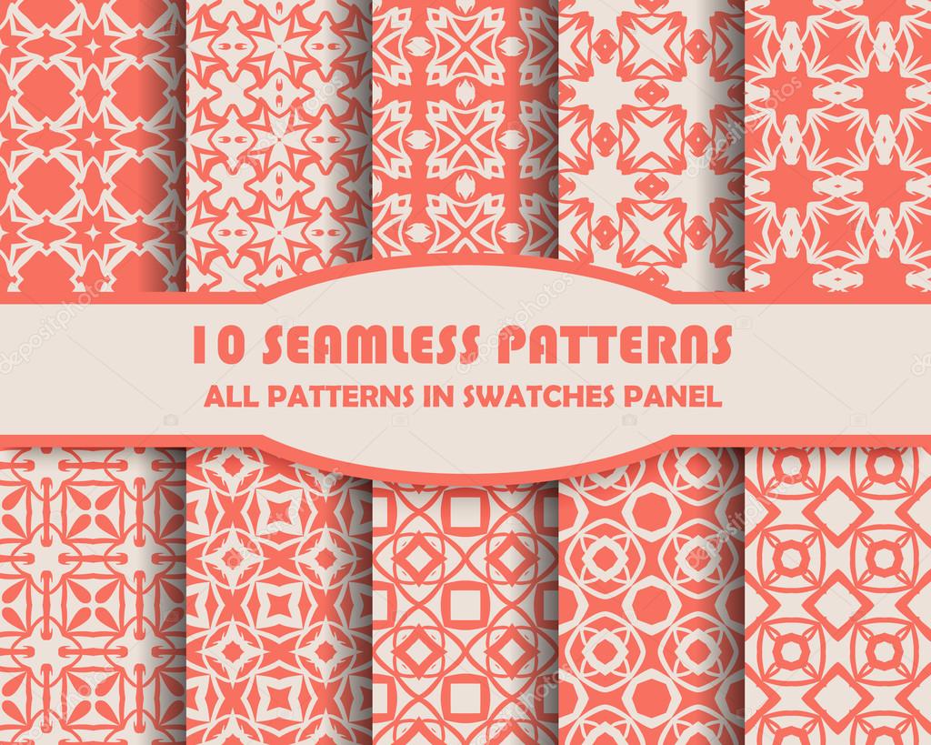 Vector set of geometric seamless patterns for design Stock Vector by ...