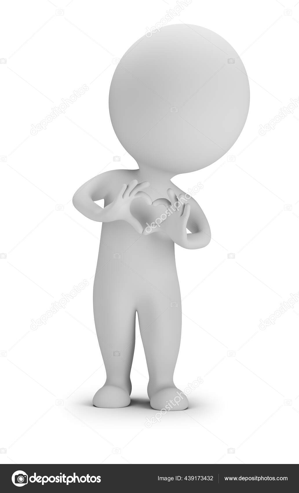 Small People Heart Shaped Hands Image White Background — Stock Photo ...