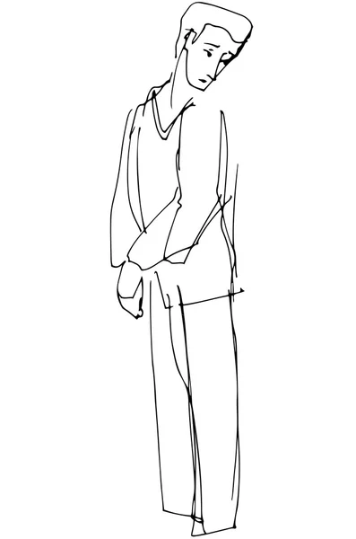 Sketch of a man looking back over his shoulder Stock Vector Image by ...