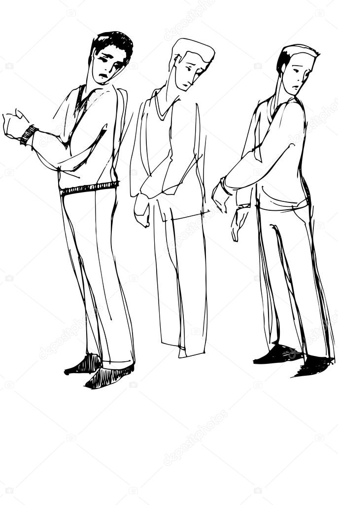 Sketch of a man looking back over his shoulder Stock Vector Image by ...