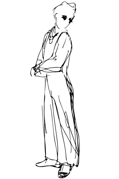 Sketch of a man looking back over his shoulder — Stock Vector © Artex67 ...