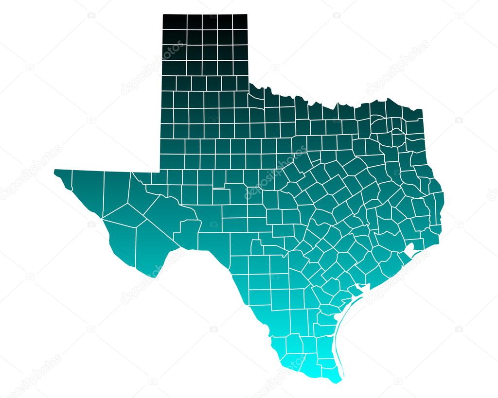 Mapa preciso de Texas Vector de stock #105608024 de ©rbiedermann