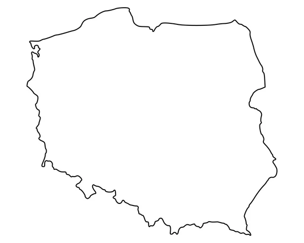 Czarny zarys streszczenie Polska mapa — Grafika wektorowa © chrupka ...