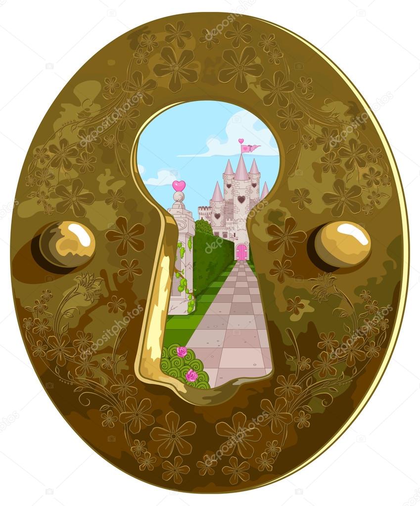 Wonderland true the key hole — Stock Vector © Dazdraperma #103228088