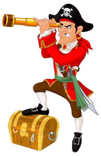 Pirate Using Telescope