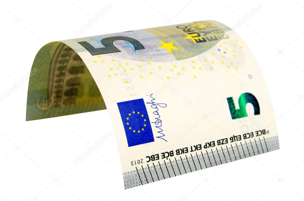 Five euros banknote isolated on white background. Stock Photo by ...