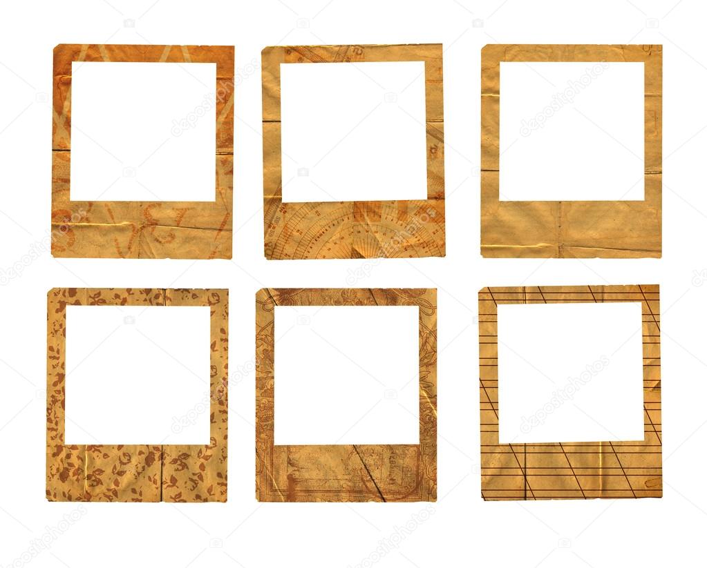 Set of old paper slides on white isolated background Stock Photo by ...