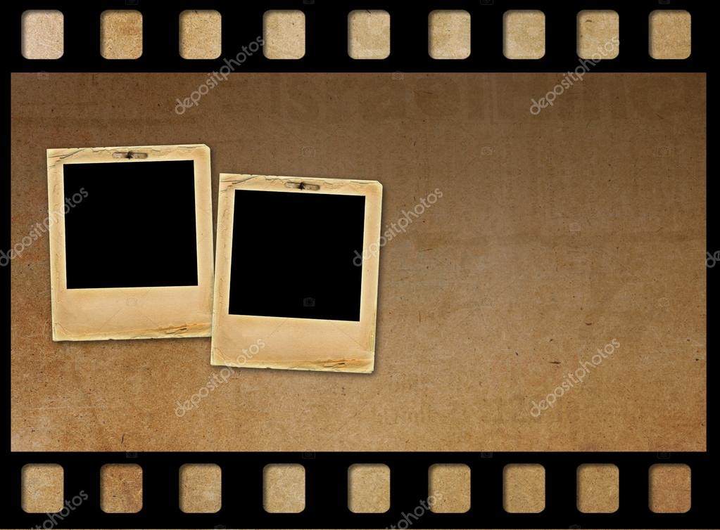 Old paper slides for photos on rusty abstract background Stock Photo by ...
