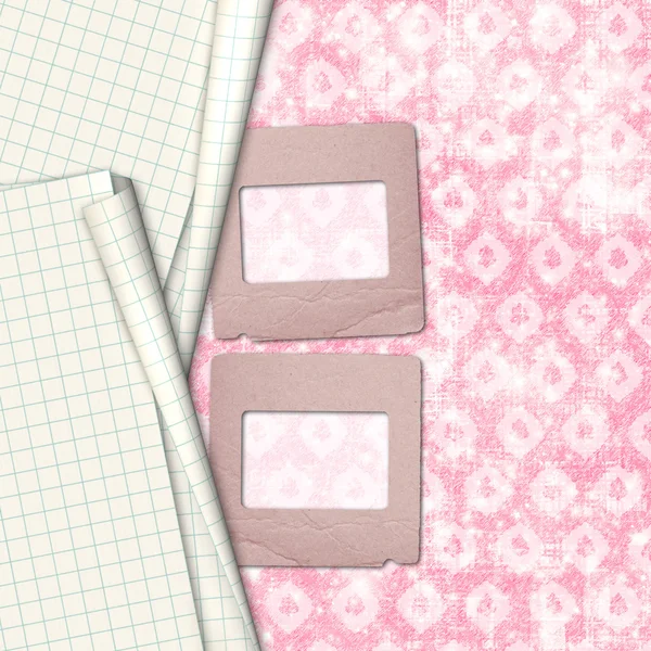 Old paper slides for photos on notebook sheet — Stock Photo © Loraliu ...