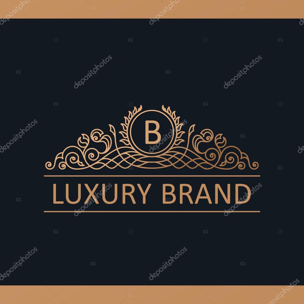 Calligraphic Luxury logo. Emblem elegant decor elements. Vintage ...