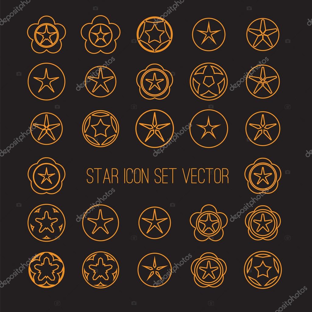 Bright star icon set — Stock Vector © antkevyv #117490214