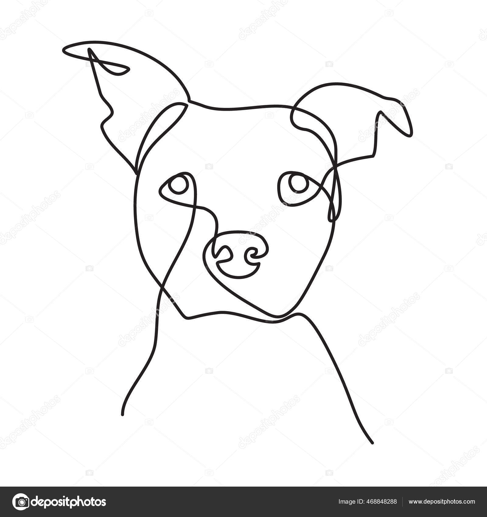 Dessin Au Trait De Chien Dessin Original Chien Crayon Animaux Dessin