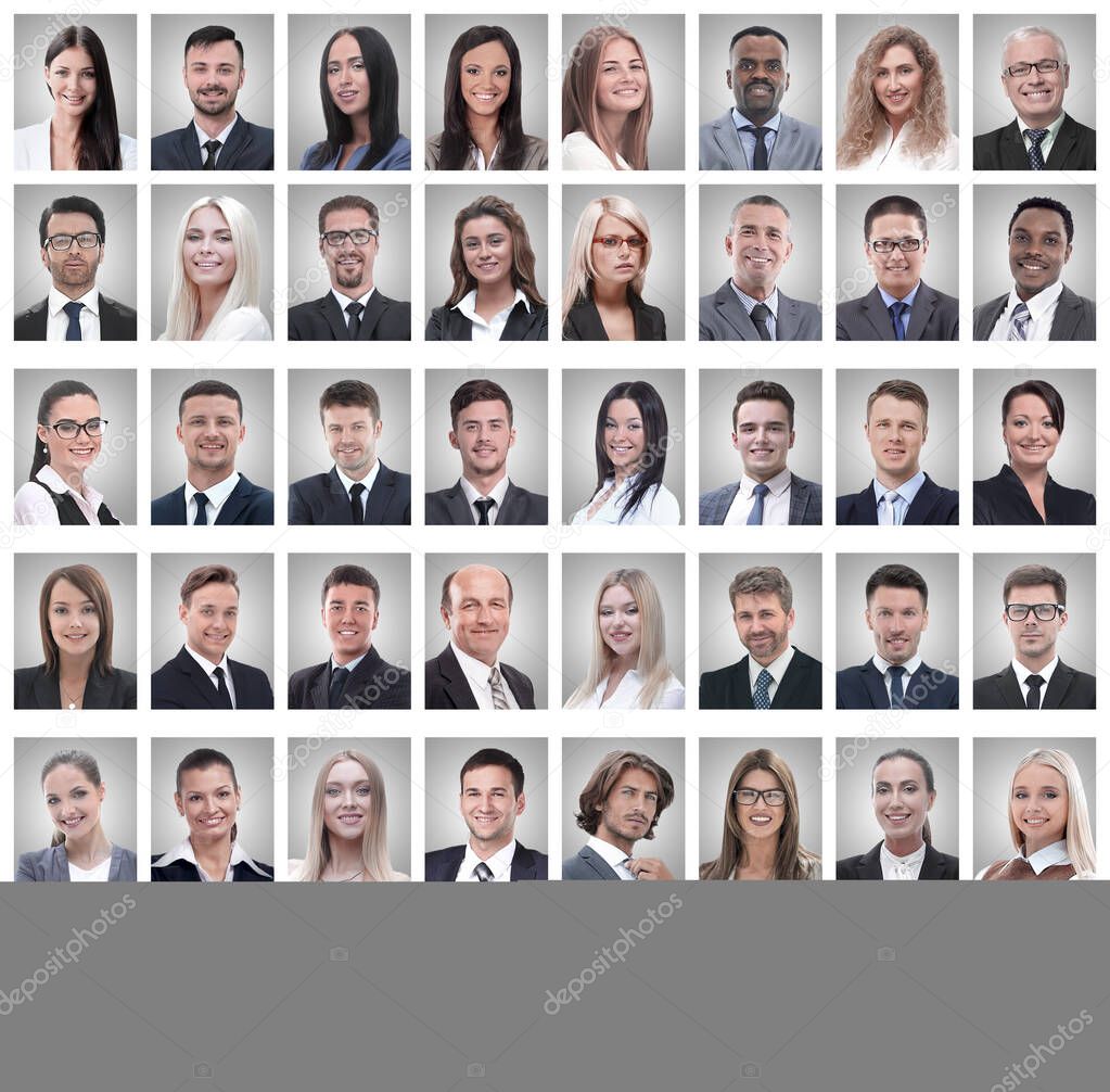 retratos de un grupo de empleados exitosos aislados en blanco 2023