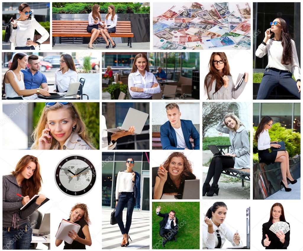Business collage made of many different pictures about finances — Stock ...