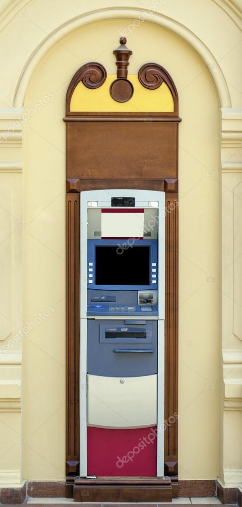Modern indoor automatic teller machine at a bank Stock Photo by ...