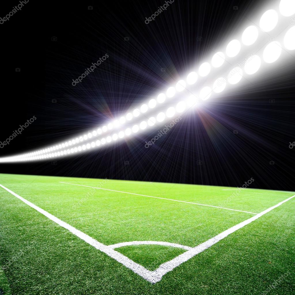 Soccer field with the projectors Stock Photo by ©jonson 55140841
