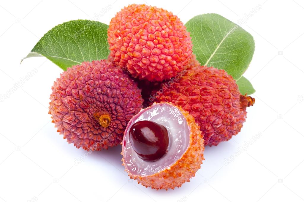 Fresh lychee fruits Stock Photo by ©nanka-photo 90268260