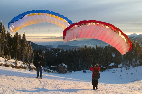 Speed flying in winter mountains — Free Stock Photo © nanka-photo #62095481