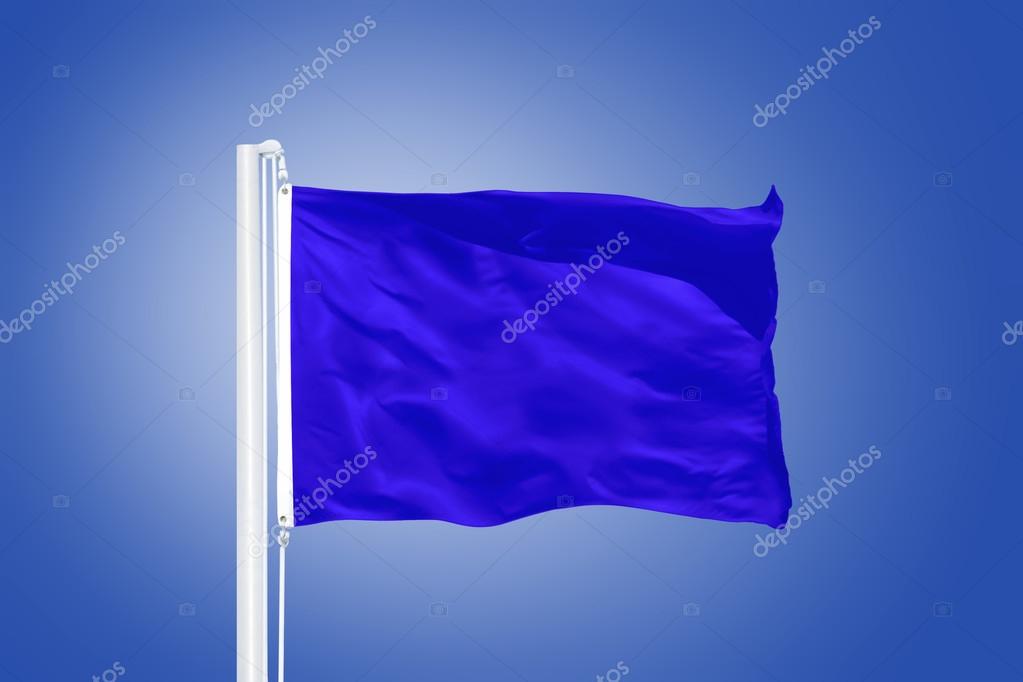 Blue flag flying against clear blue sky — Stock Photo © gilmanshin ...