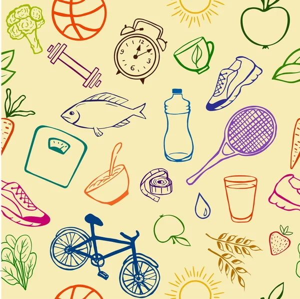 Healthy lifestyle seamless pattern Stock Vector Image by ©chiociolla ...