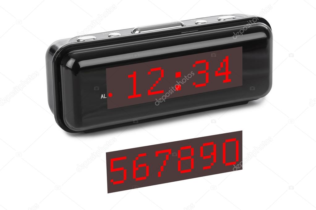 Digital clock isolated on white background — Stock Photo © Violin ...