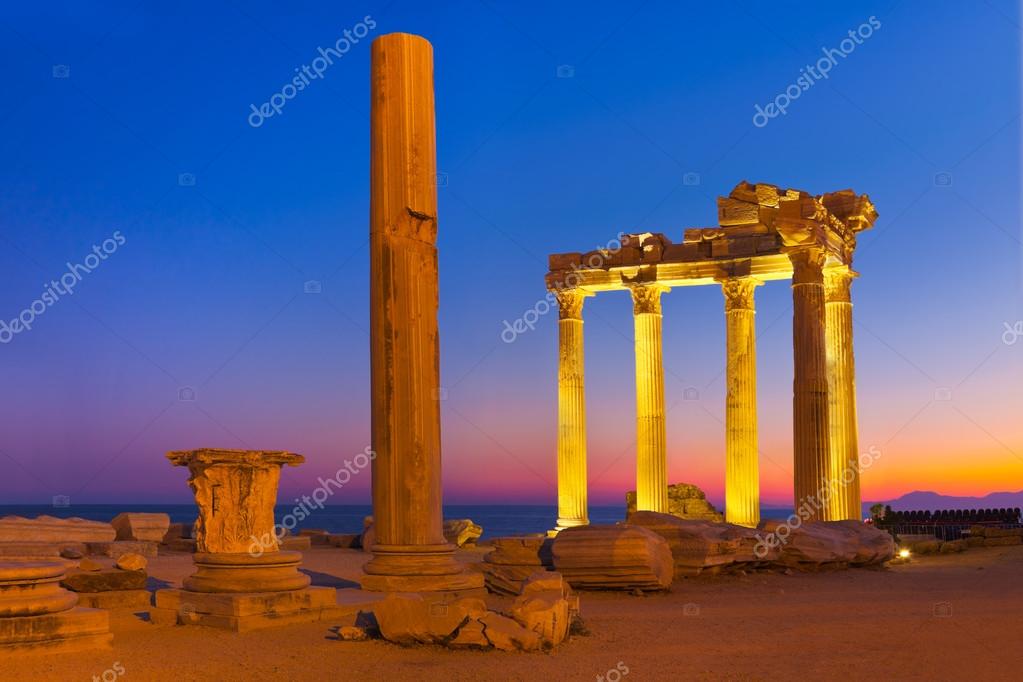 Old ruins in Side, Turkey at sunset Stock Photo by ©Violin 110934132