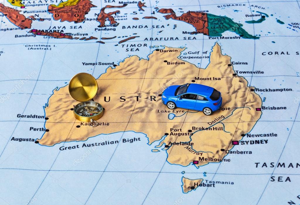 Australia map and compass Stock Photo by ©Violin 71981345