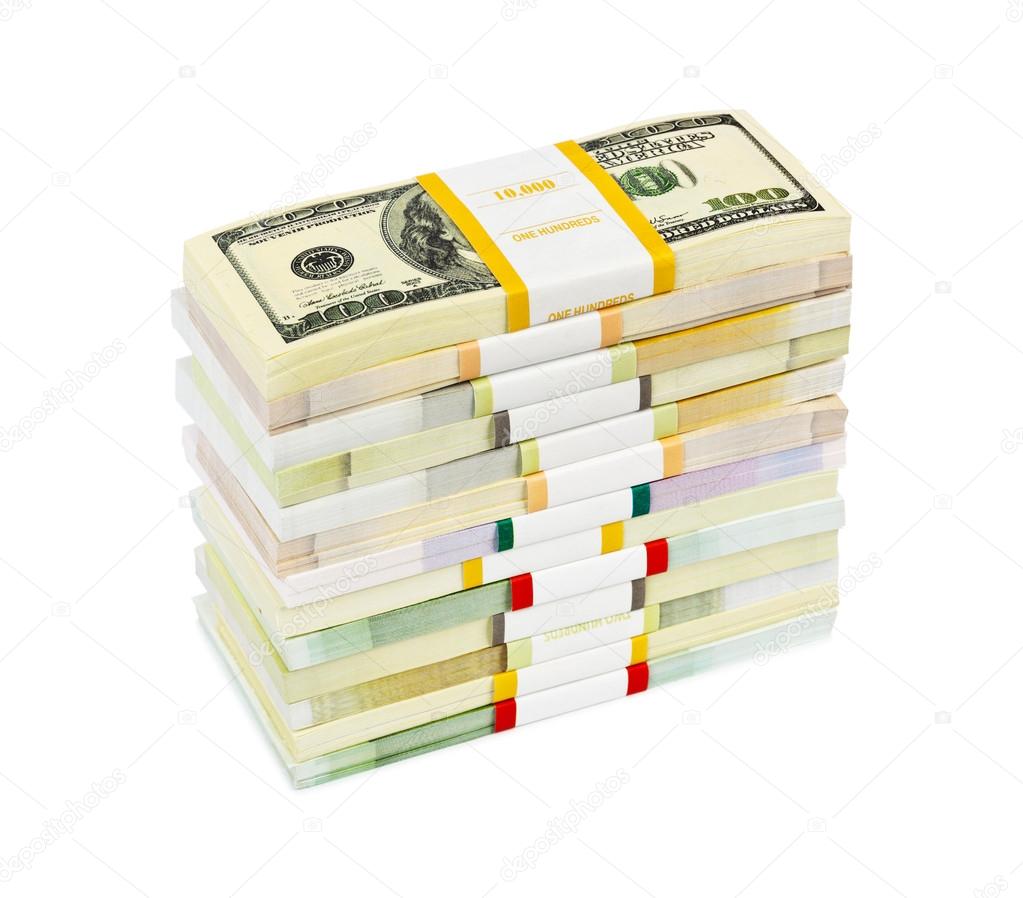 Money stacks isolated on white background — Stock Photo © Violin #92503330