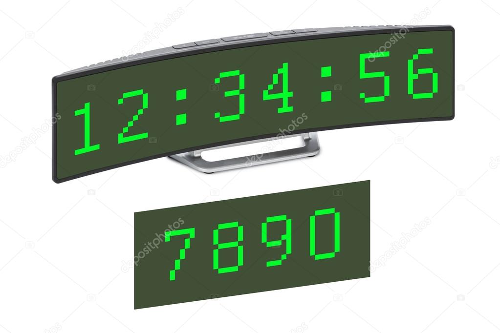 Digital clock isolated on white background — Stock Photo © Violin #93126044