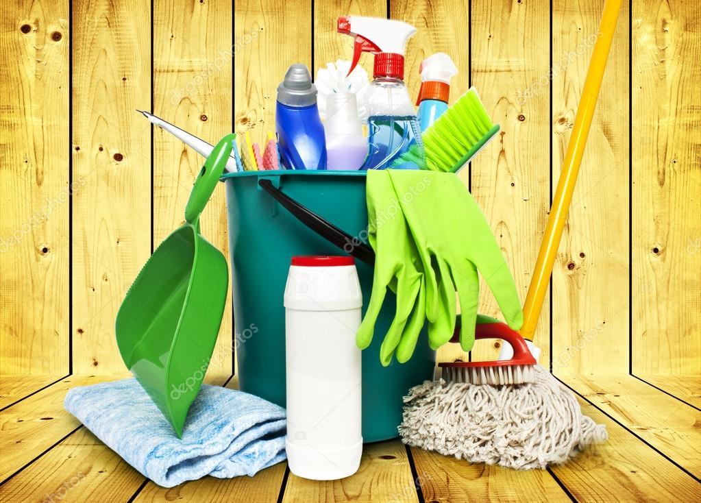 Collection from tools for cleaning Stock Photo by ©Olegkalina 64370615