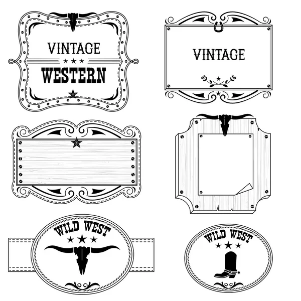 Western vintage labels isolated for design.Vector frames Stock Vector ...