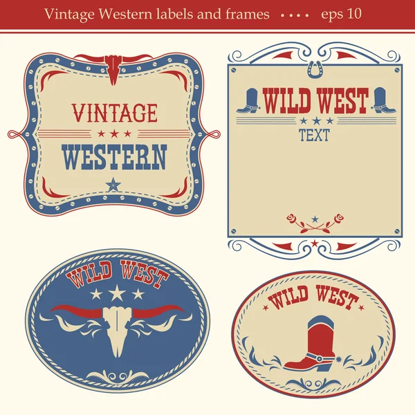 Western labels.Vector antique frames for design Stock Vector Image by ...