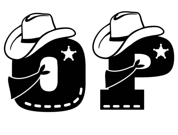 English Alphabet Vector Illustration Letter Western Decoration Cowboy ...