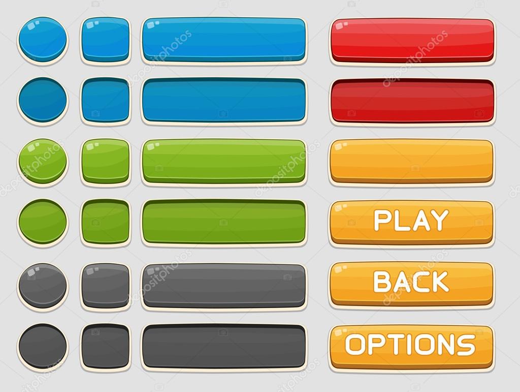 Interface buttons set for games or apps — Stock Vector © saranai #52769487 Interface buttons set for games or apps — Stock Vector © saranai #52769487
