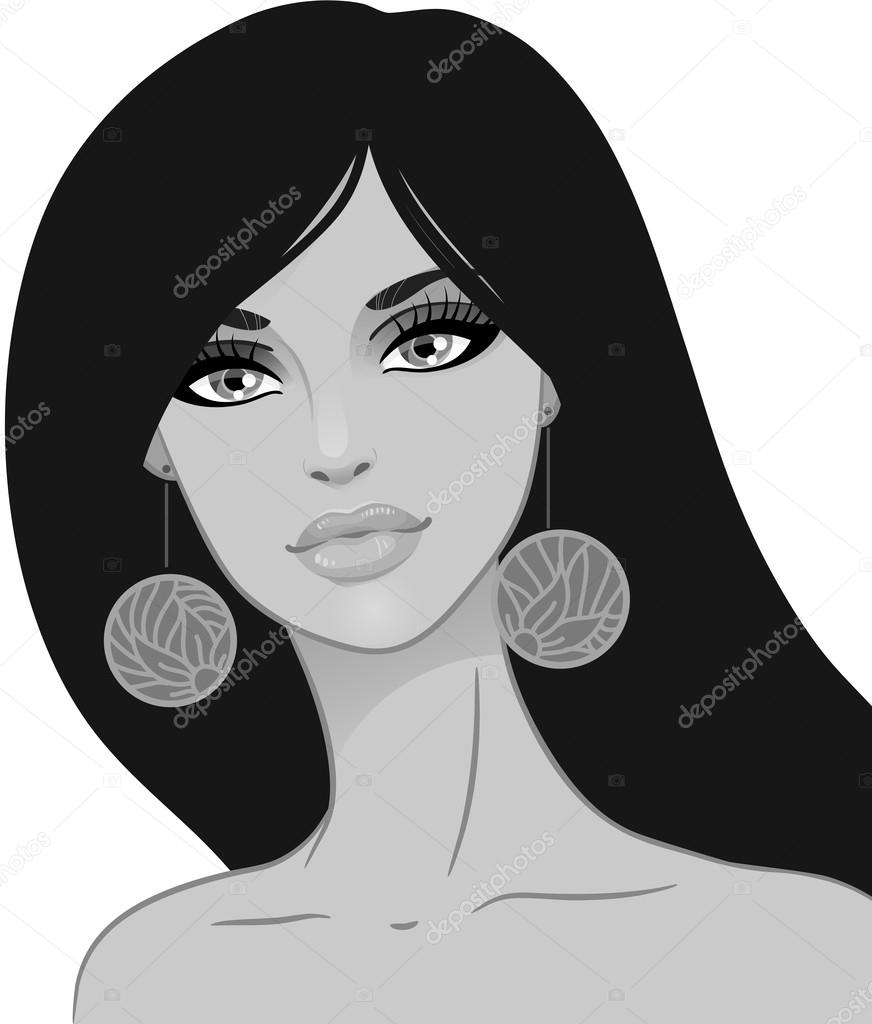 Portrait Of Beautiful Girl Stock Vector By ©saranai 62191985