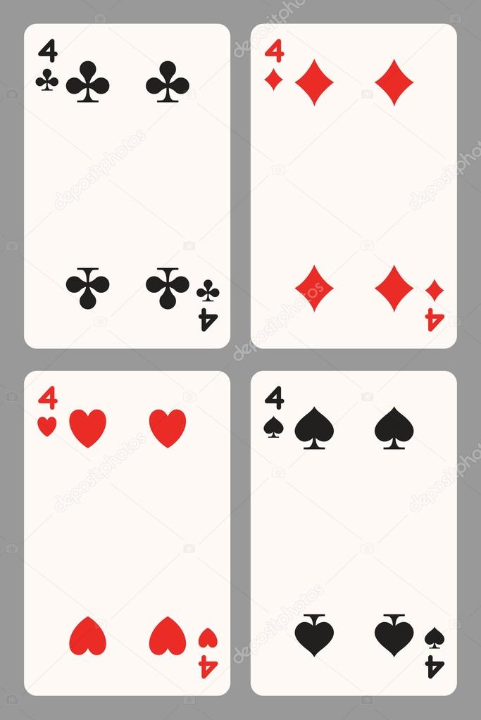 Playing cards four Stock Vector by ©saranai 78152344