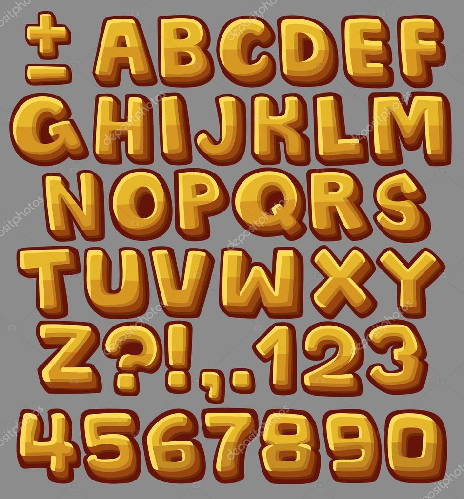 Yellow cartoon alphabet Stock Vector Image by ©saranai #83439170