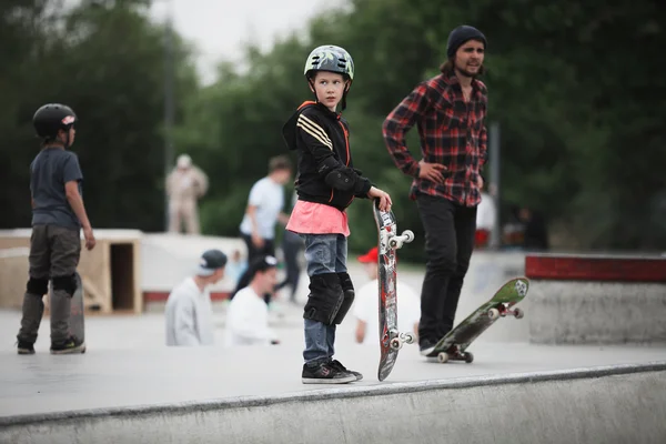 Skateboarding contest in Moscow skate park - Stock Image - Everypixel