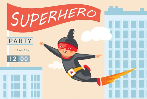 Superhero Party Background Invitation Card Stock Vector Image by ...
