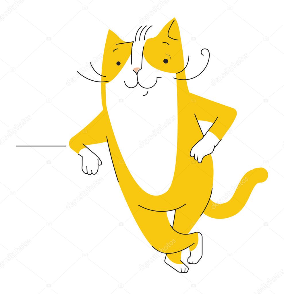 Personaje respetable gato lindo. Ilustración vectorial colorida en ...