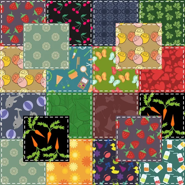 Patchwork background with different patterns Stock Vector Image by ...