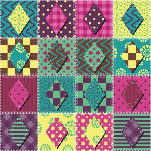 Patchwork background with different patterns — Stock Vector © kle555 ...